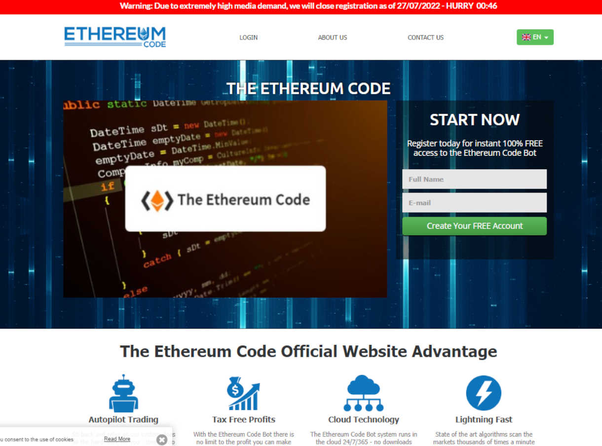 Ethereum Code: opiniones y reseña 2022. ¿Es fiable? - ReviForex